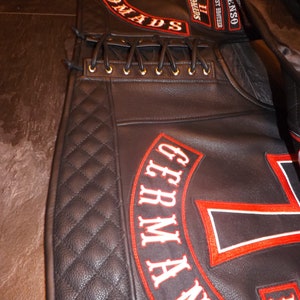 Biker Vest.patches Vest.genuine Leather:1,7-1,8mm-black.handmade. - Etsy
