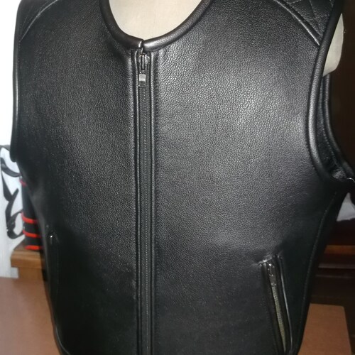 Biker Vest.patch Vest. Genuine Leather-18mm.black.handmade. - Etsy