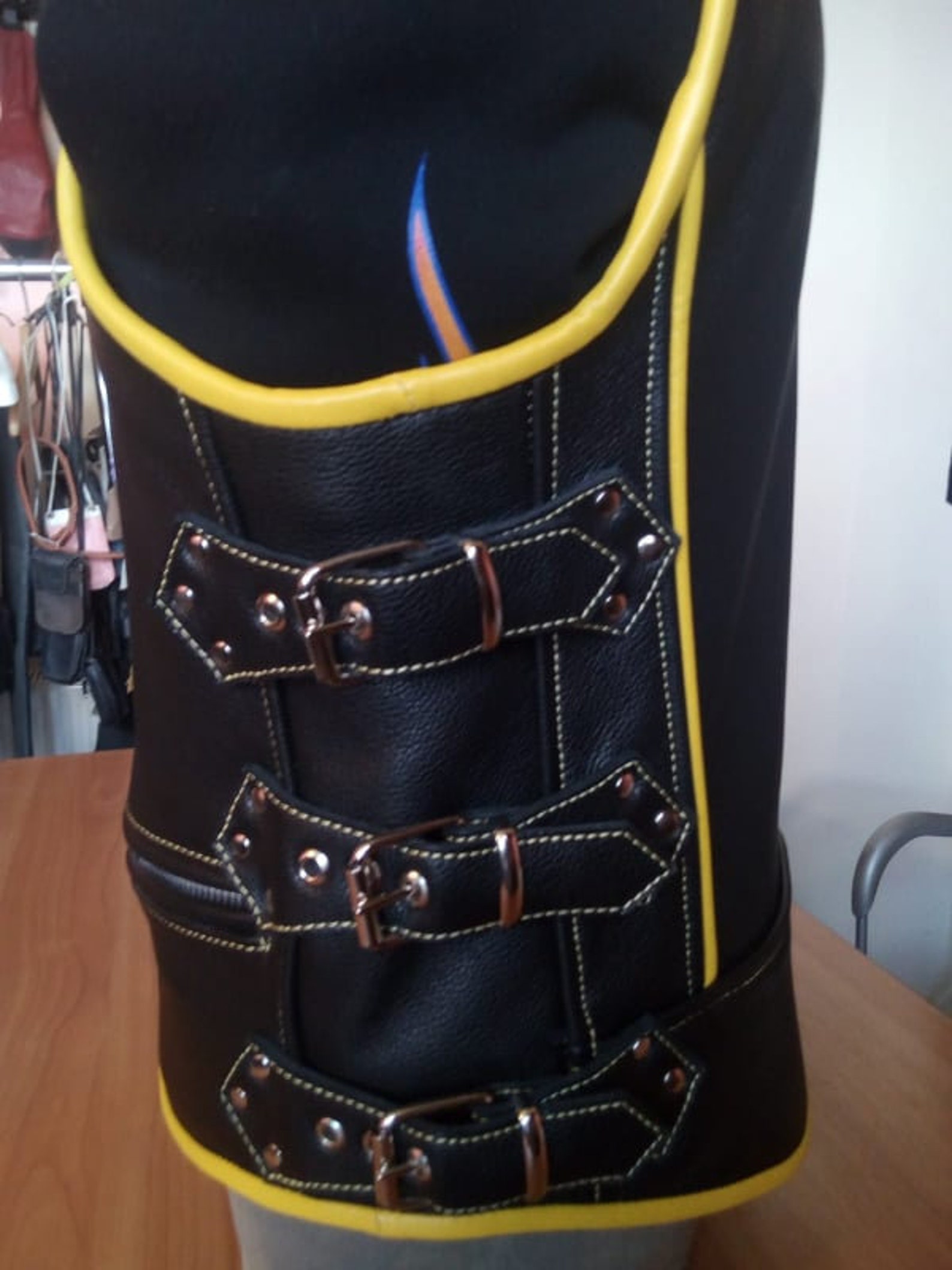 Biker Vest. Patch Vest. Genuine Leather: 1.8mm. Black Leather With ...