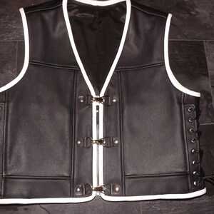 Biker Vest. Patches Vest. Genuine Leather: 1.7-1.8mm-black. Closure ...