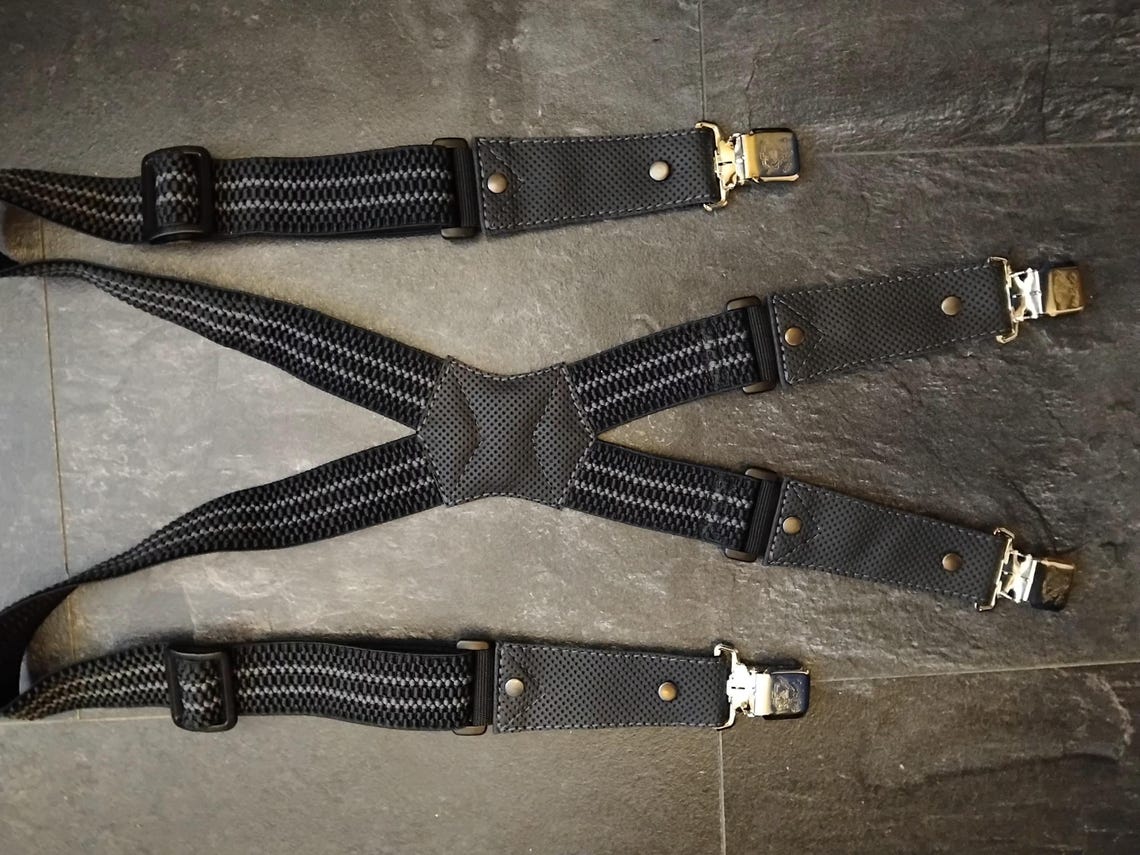Leather Suspenders:dark Gray. Perforated Leather. Plastic Furniture ...