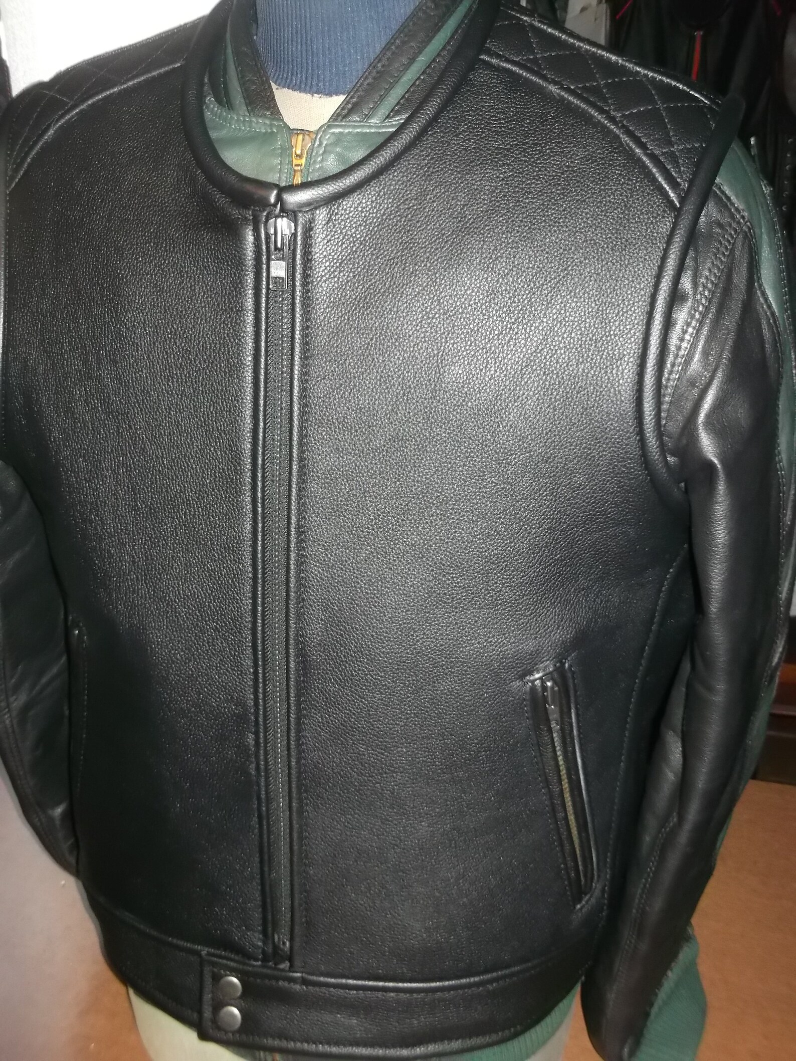 Patch Vest. Biker Vest. Genuine Leather- Black: 1,7-1,8mm.handmade. - Etsy