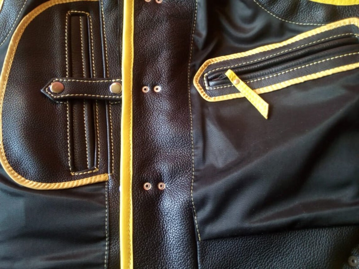 Biker Vest. Patch Vest. Genuine Leather: 1.8mm. Black Leather | Etsy