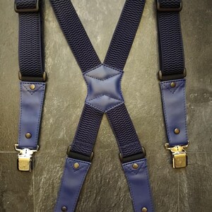Leather Suspenders:blue Color.plastic Furniture., Handmade. Fits All ...