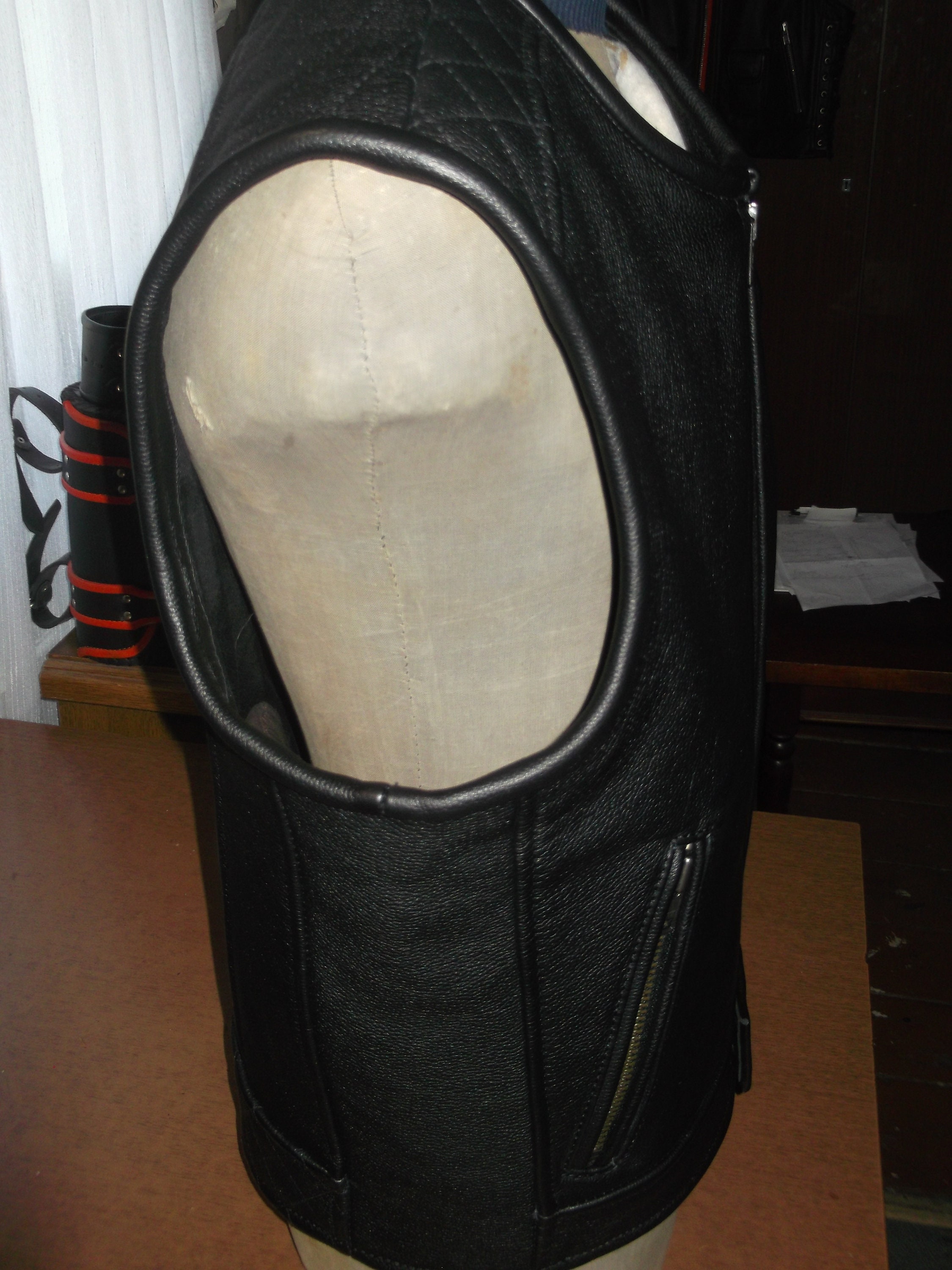 Patch vest. Biker vest. Genuine leather black: | Etsy