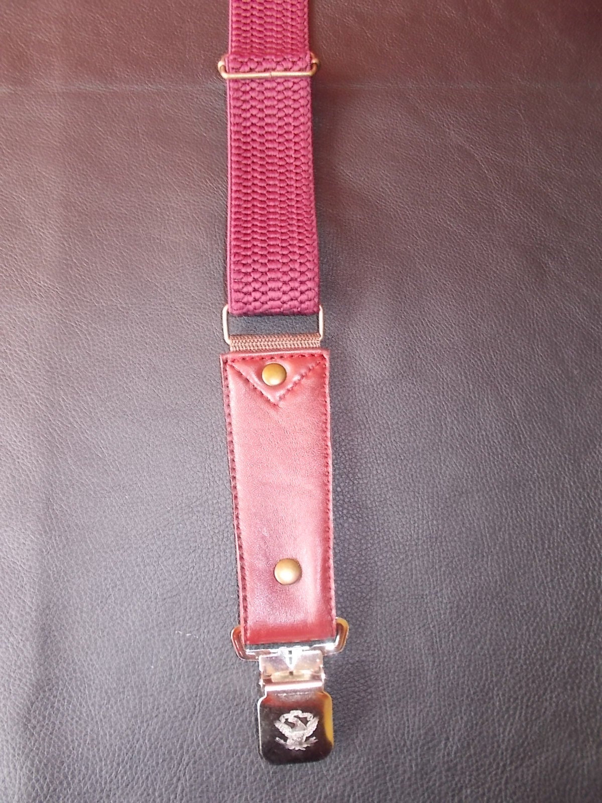 Leather Suspenders. Rubber-4cm.leather and Gum Bordeaux.handmade.fits ...