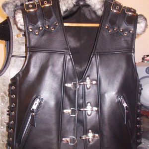 Biker Vest.patch Vest. Genuine Leather-1,8mm.black.handmade. - Etsy