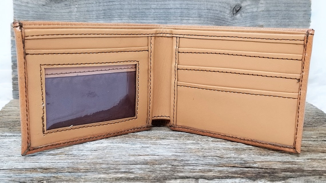 Custom Tooled Leather Wallet Add Your Logo | Etsy