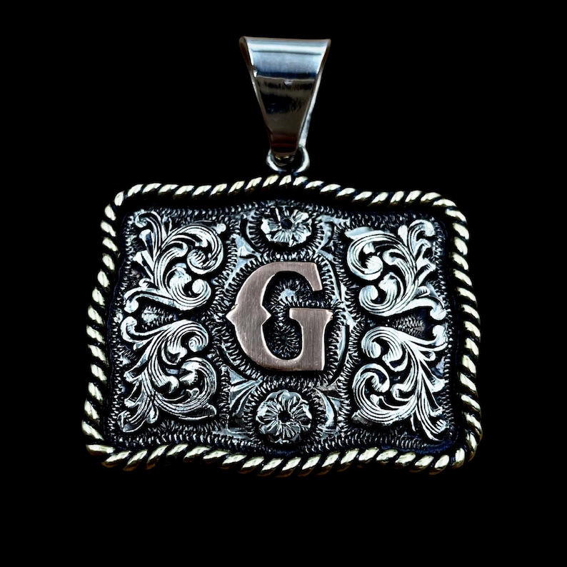 Handcrafted Mini Buckle Pendant Necklace. Hand Engraved. Choose Your ...
