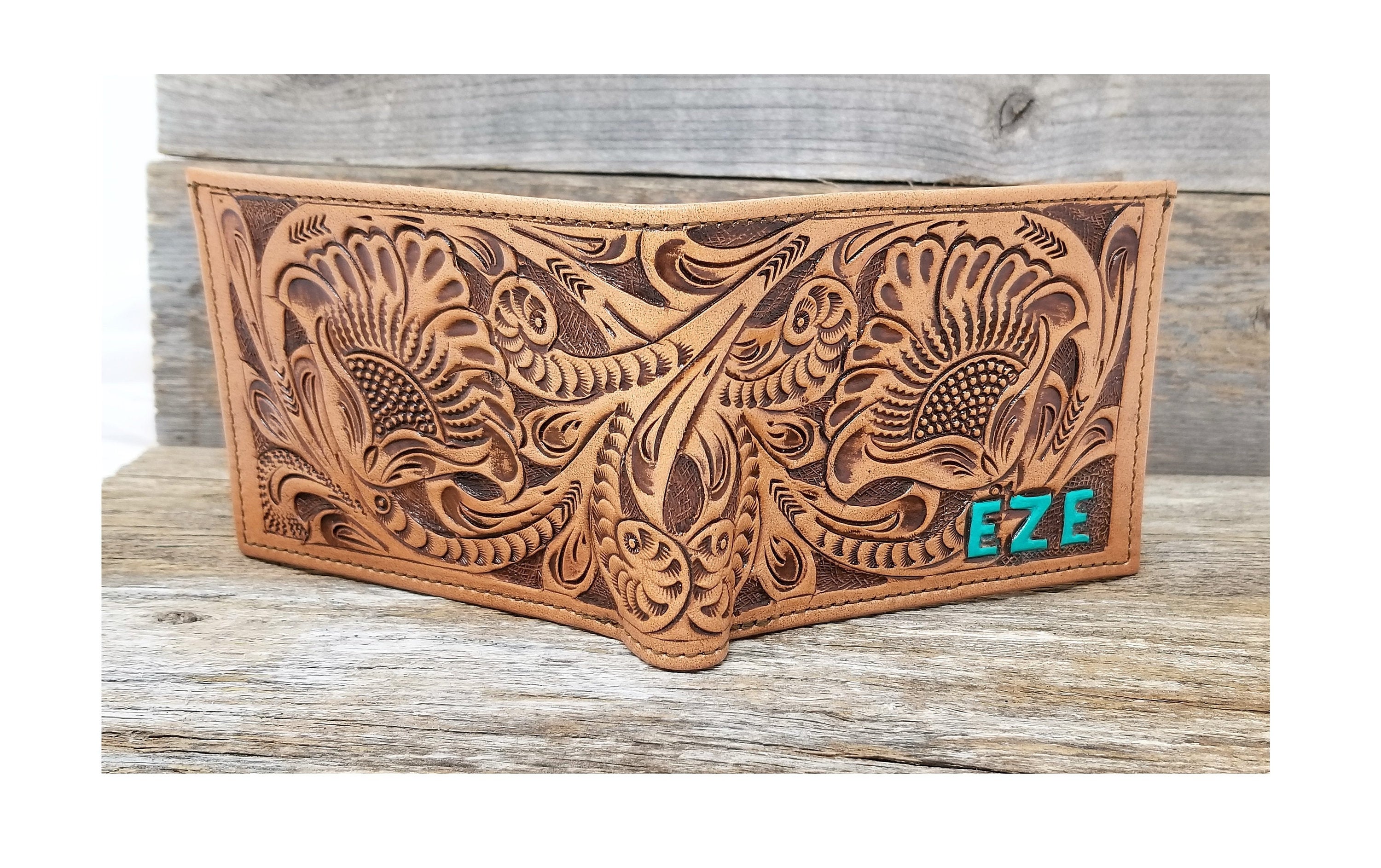 Tooled Leather Wallet Customize yours | Etsy