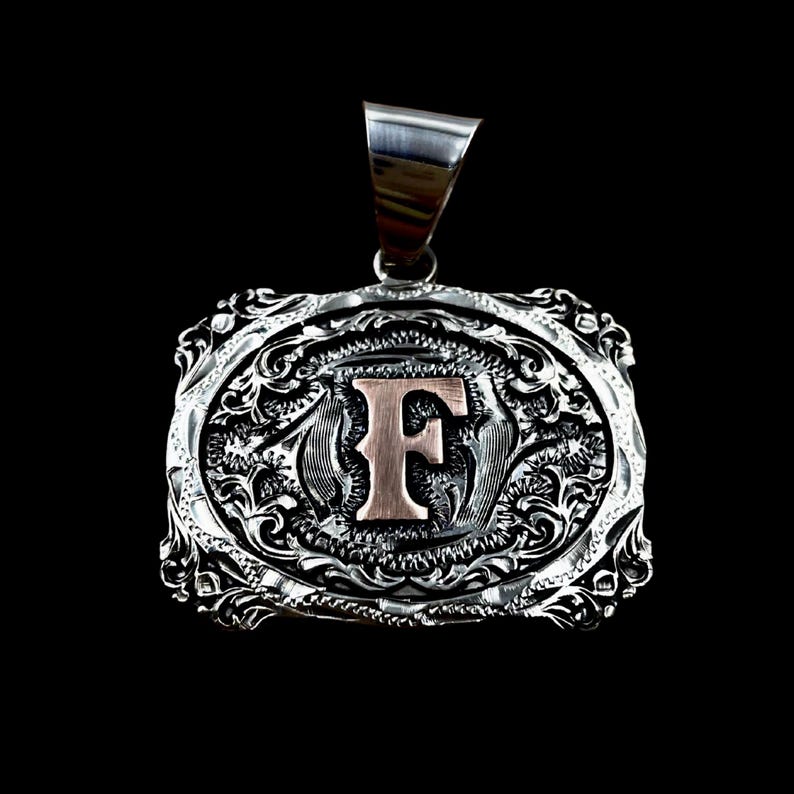 Handcrafted Mini Buckle Pendant Necklace. Hand Engraved. Choose Your ...