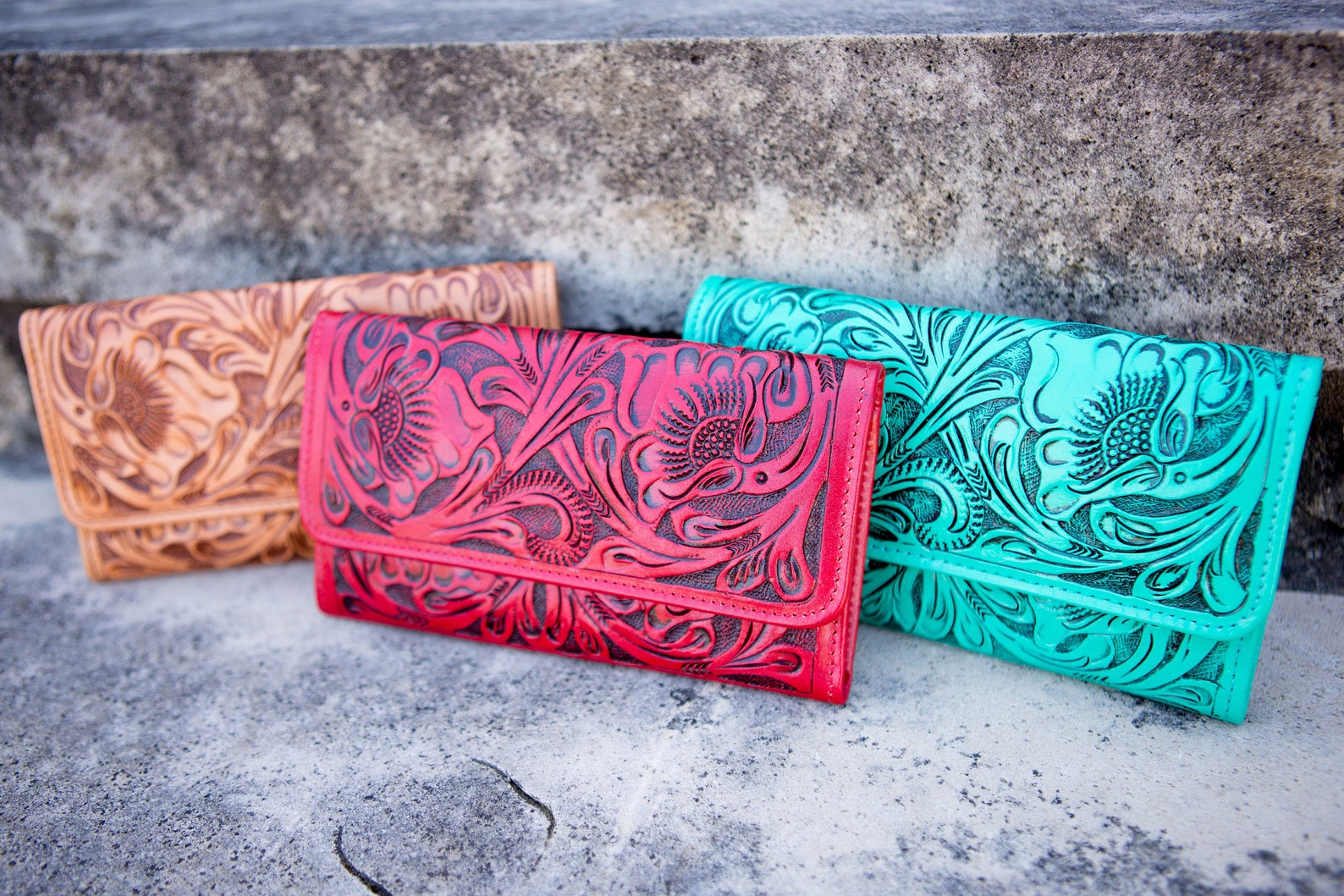 Custom Tooled Leather Wallet Add Your Logo - Etsy