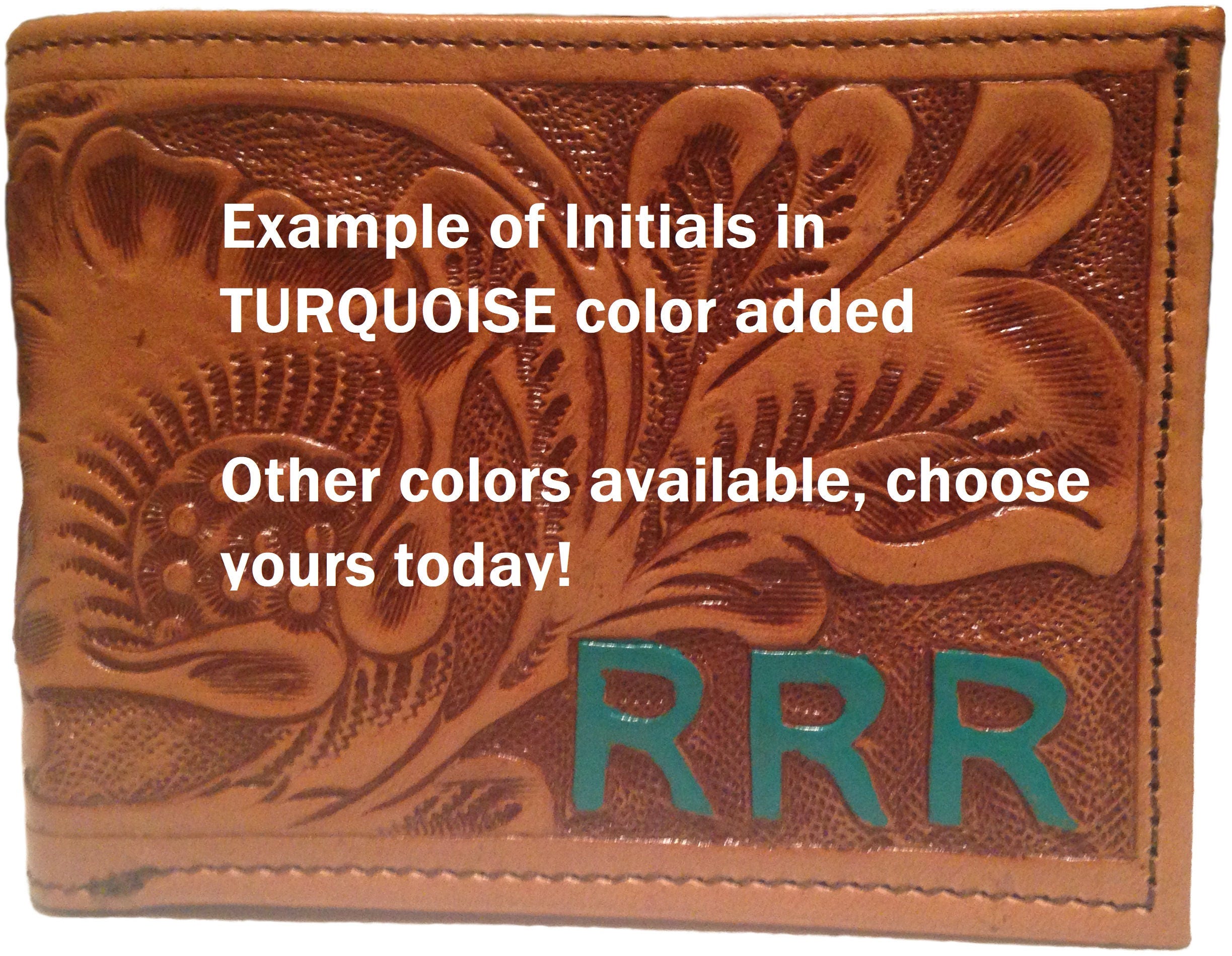 Custom Tooled Leather Wallet Add Your Logo - Etsy