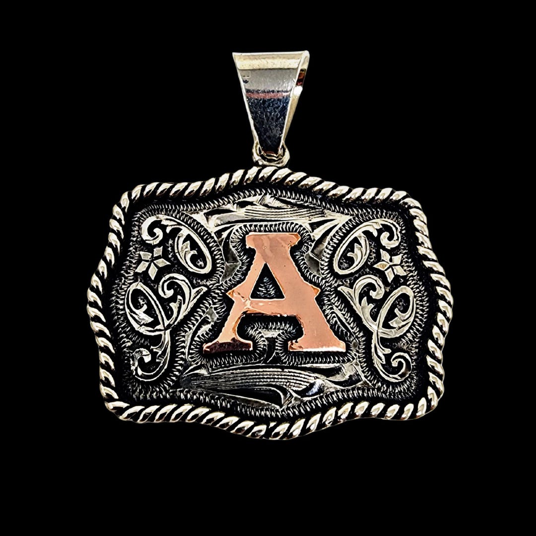Handcrafted Mini Buckle Pendant Necklace. Hand Engraved. Choose Your ...