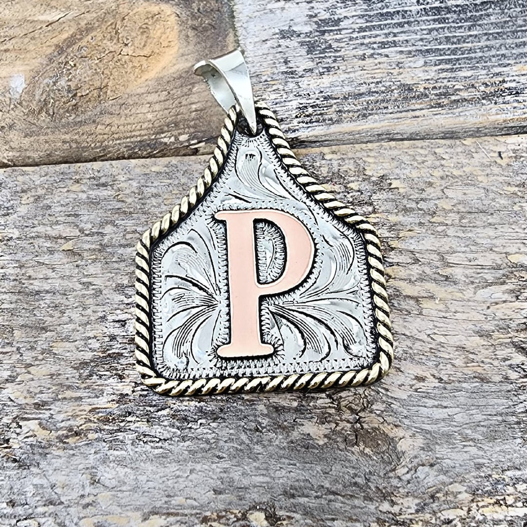 Cow Tag Necklace Handmade Personalized Initial Necklace, Handcrafted ...