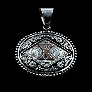 Handcrafted Mini Buckle Pendant Necklace. Hand Engraved. Choose Your ...