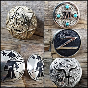 Custom Conchos, Handcrafted, Rich and Deep Hand Engraving, Add Your ...
