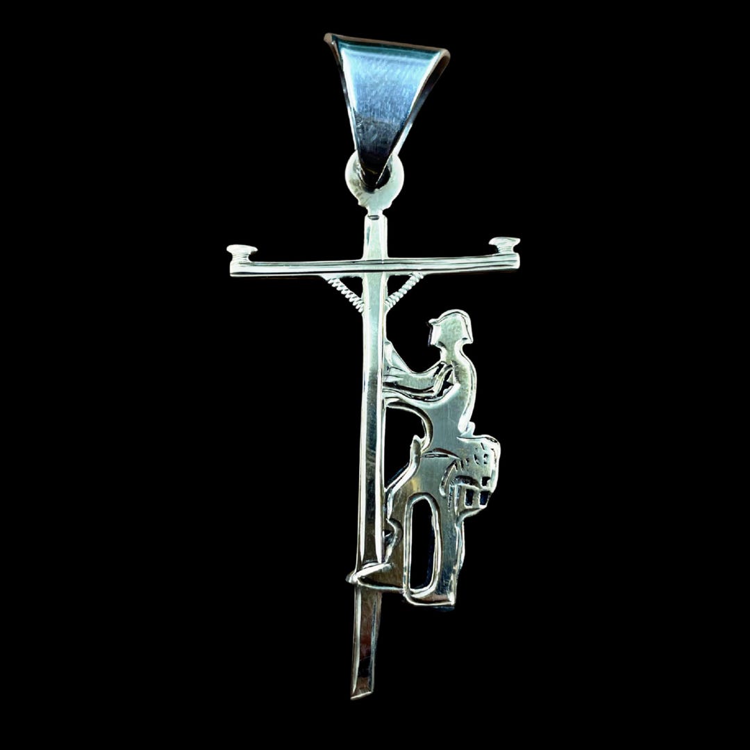 Handmade Lineman Keychain and Necklace Hand Engraved Unique Gift for ...