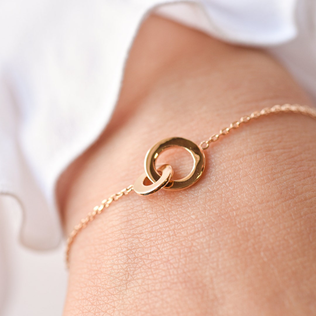 Personalized Intertwined Rings Bracelet Linked Rings - Etsy