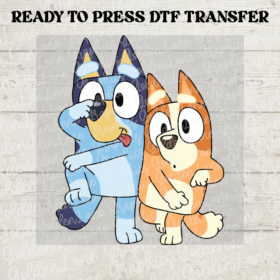Bluey and Bingo DTF TRANSFER | Ready to Press | Iron-on | Heat Transfer | Tshirt Transfer ...