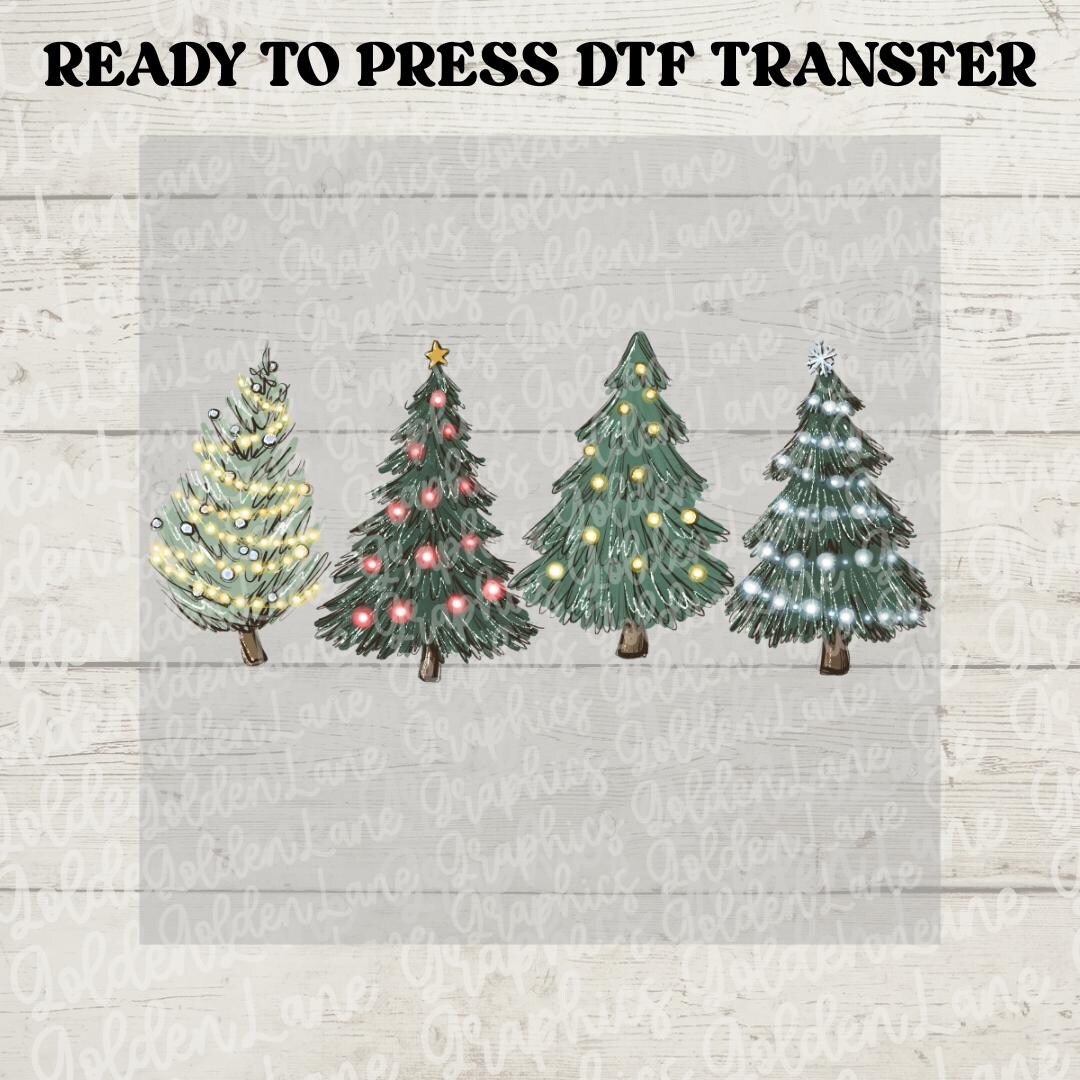 Christmas Trees DTF TRANSFER | Ready to Press | Heat Transfer | Tshirt ...