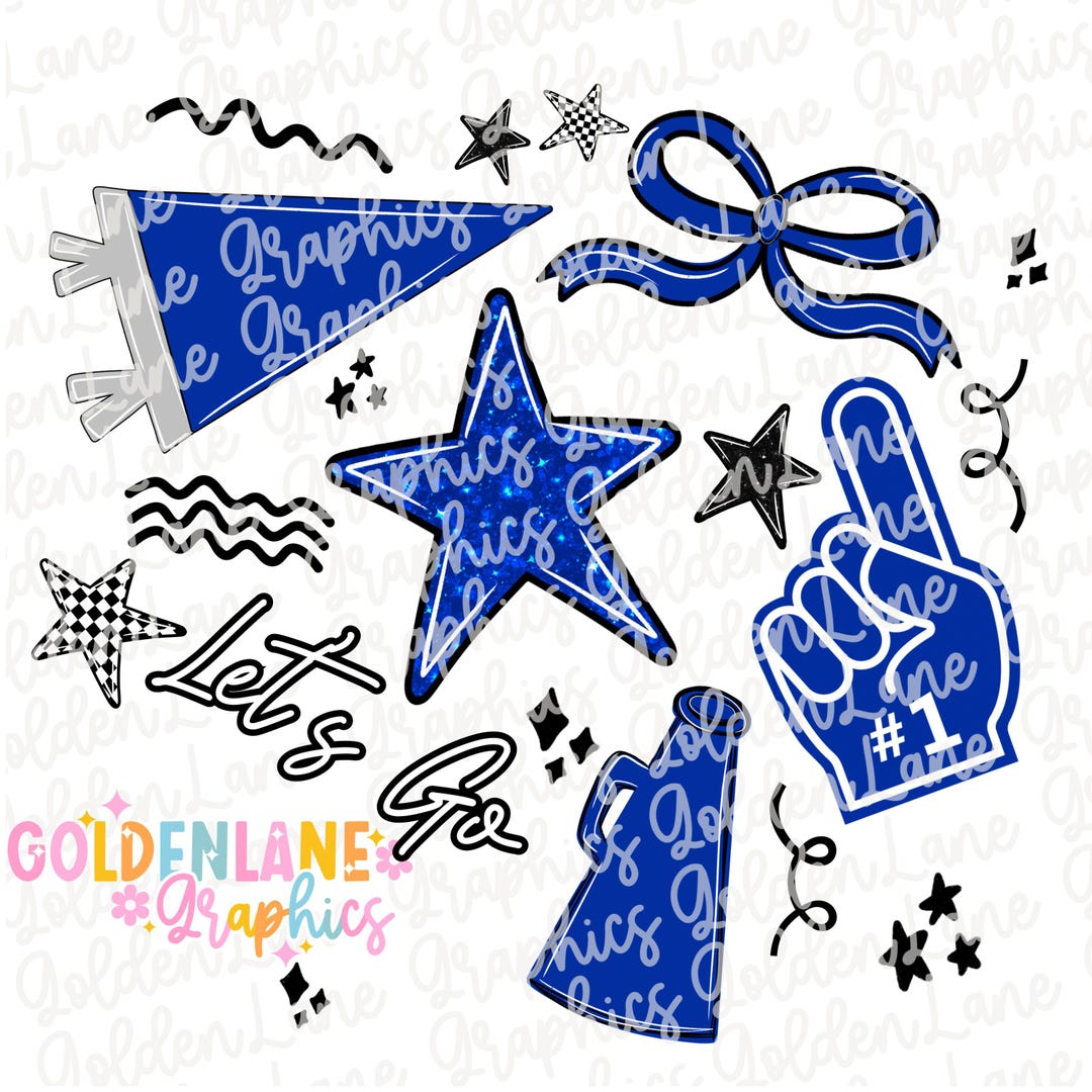 Let’s Go Blue Team Spirit Collage | Digital Download | Mascot PNG ...