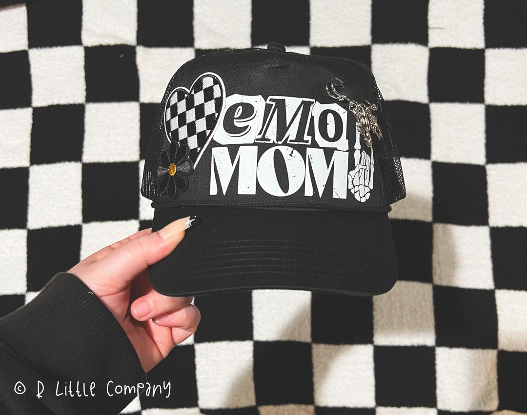 Emo Mom Trucker Hat FLAWED / Elder Emo Pop Punk Emo Kid Gift for Mom ...