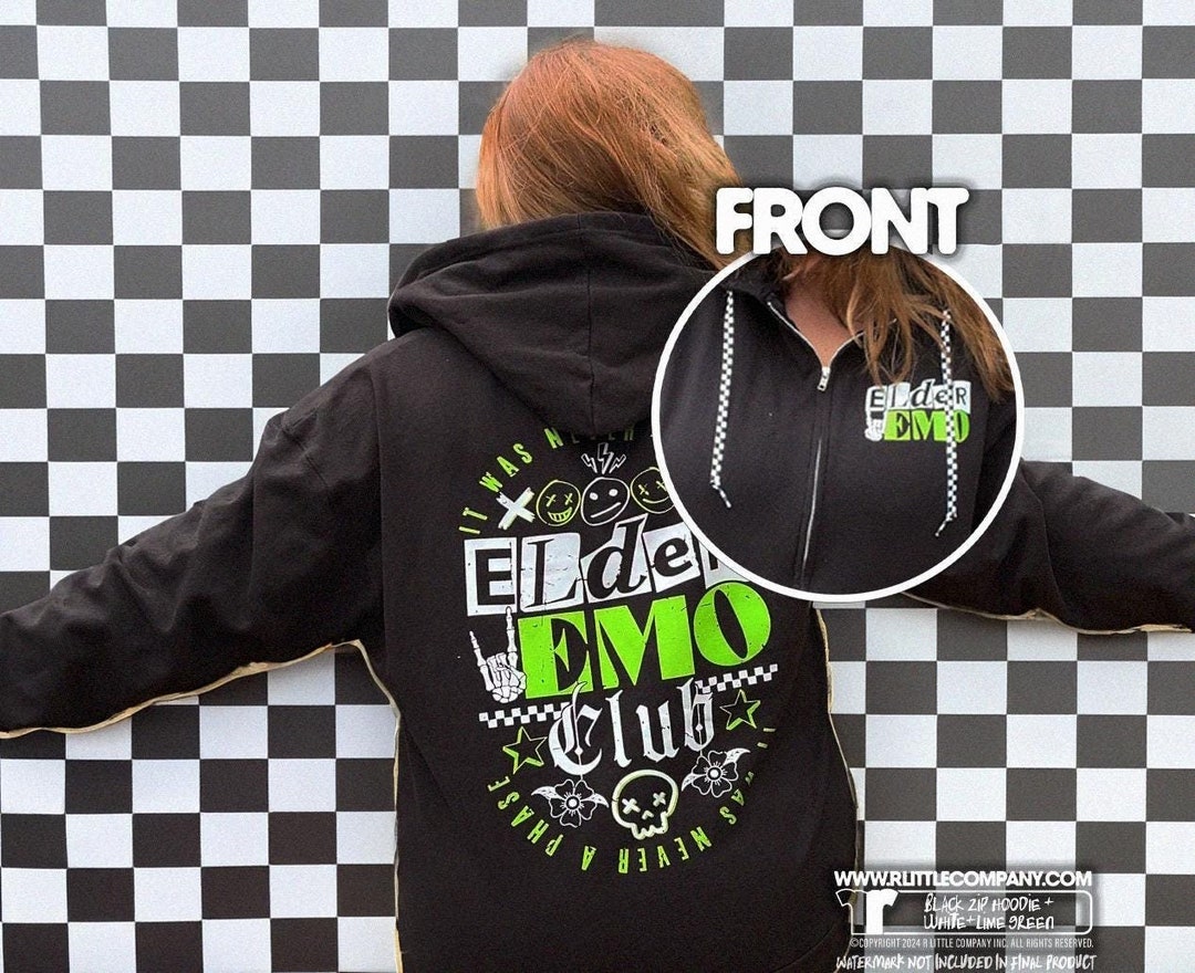 Elder Emo Club Unisex Zip Hoodie XS-5XL / It Was Never a Phase Sweater ...