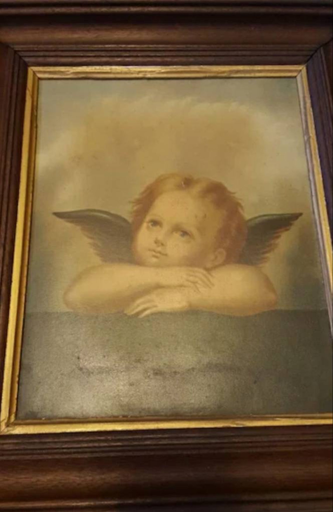 Antique Prints Cherubs Angels Circa 1890's Raphael Walnut Frames - Etsy