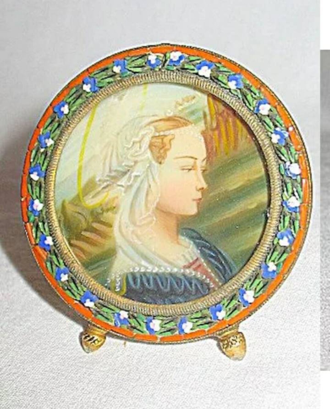 Antique Micro Mosaic Picture Frame Virgin Mary Portrait Circa 1910 - Etsy