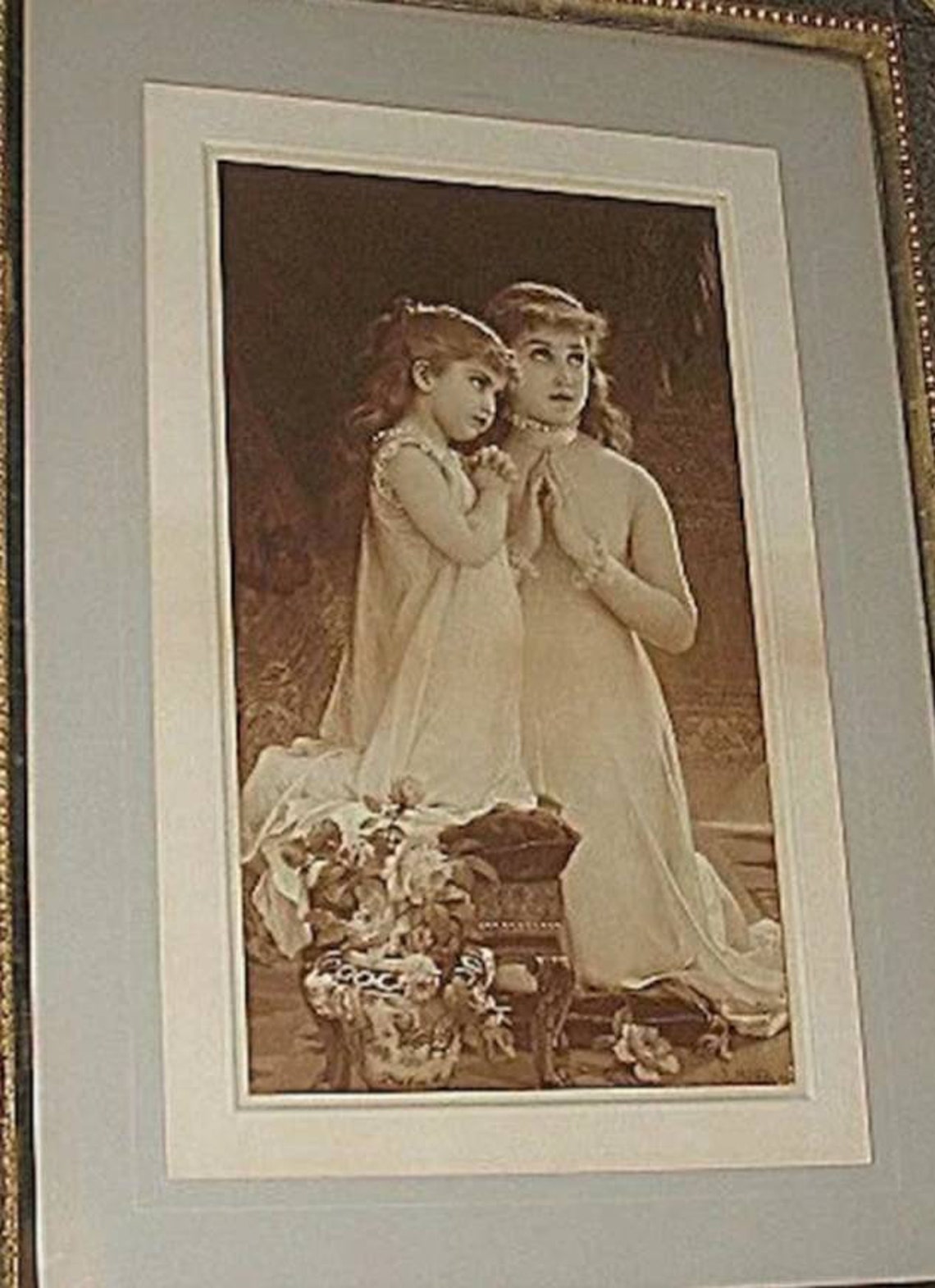 Religious Art Victorian Children Praying Art Nouveau Frame - Etsy