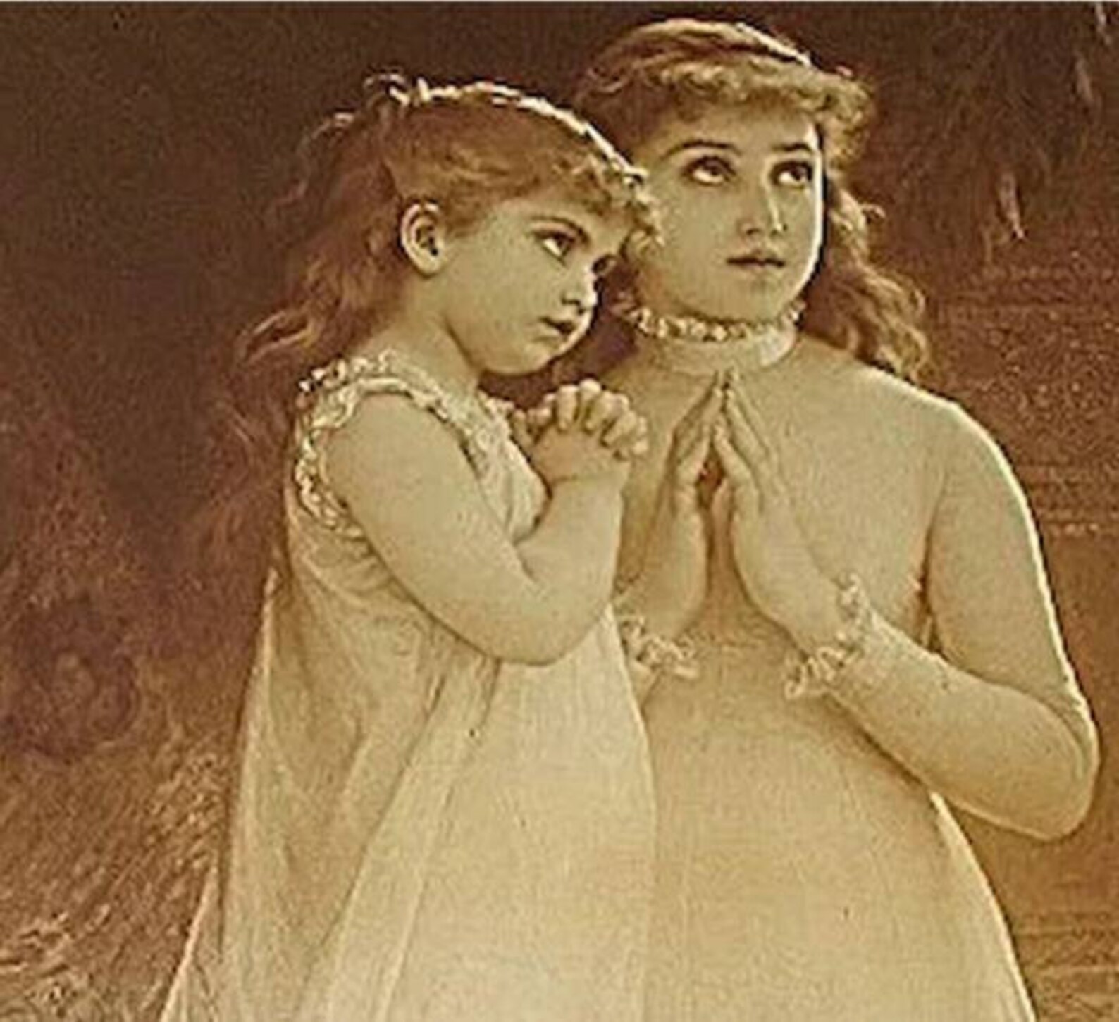 Religious Art Victorian Children Praying Art Nouveau Frame - Etsy