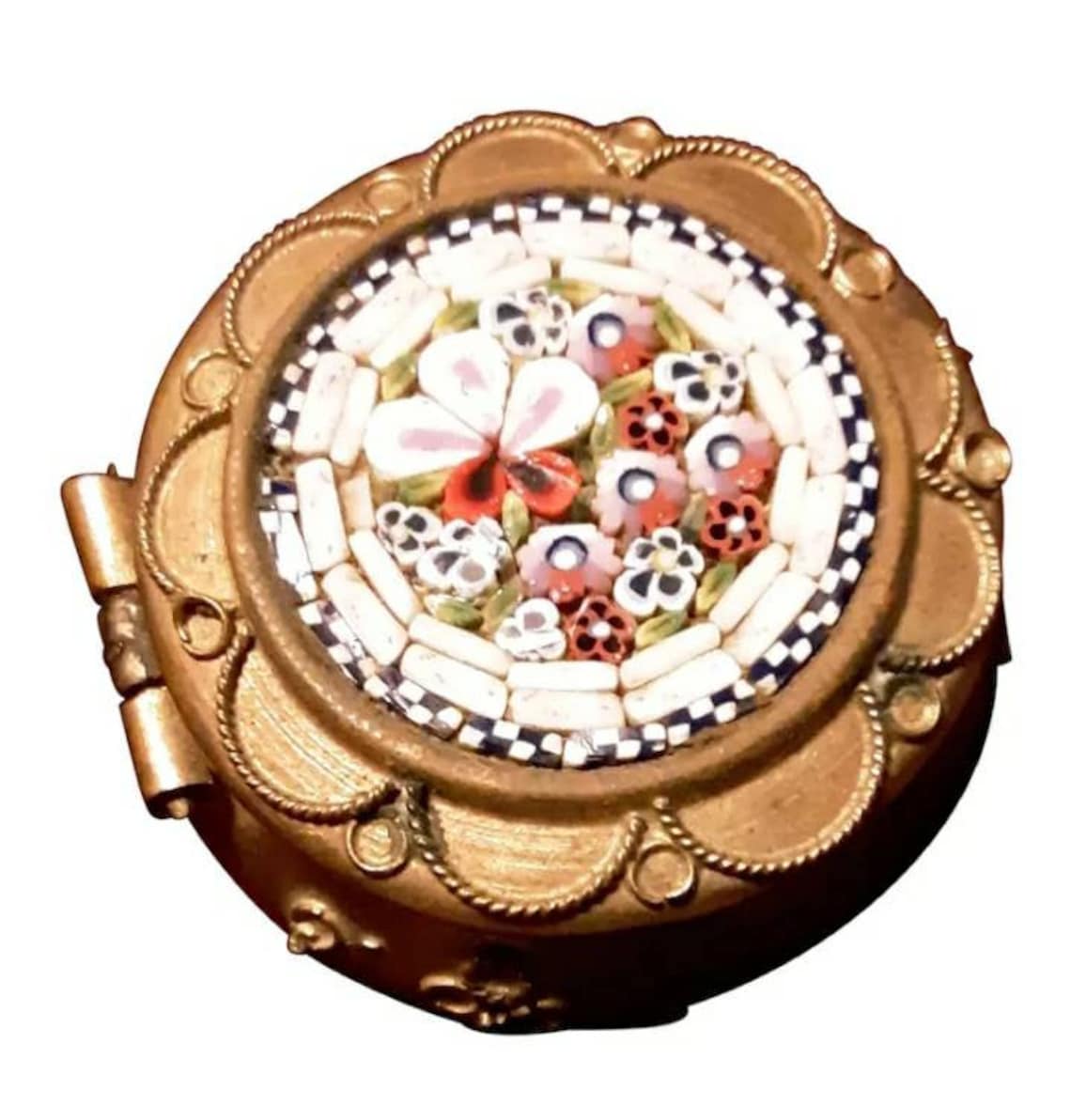 Antique Micro Mosaic Pill Box Circa 1900 - Etsy