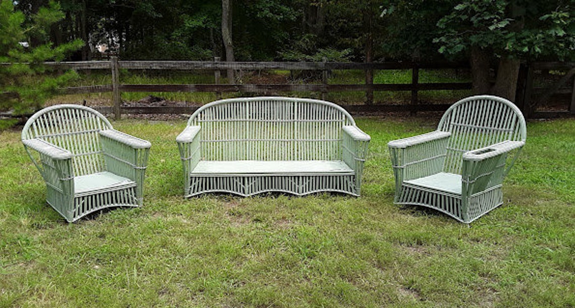 Antique Stick Wicker Set Circa 1920's - Etsy