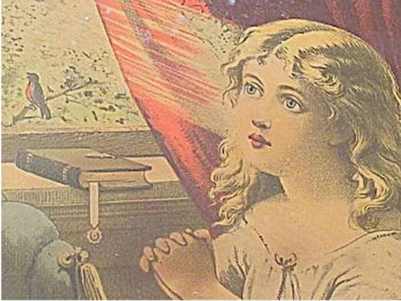 Antique Lithograph Print Morning Prayer Circa 1878 Victorian Child - Etsy