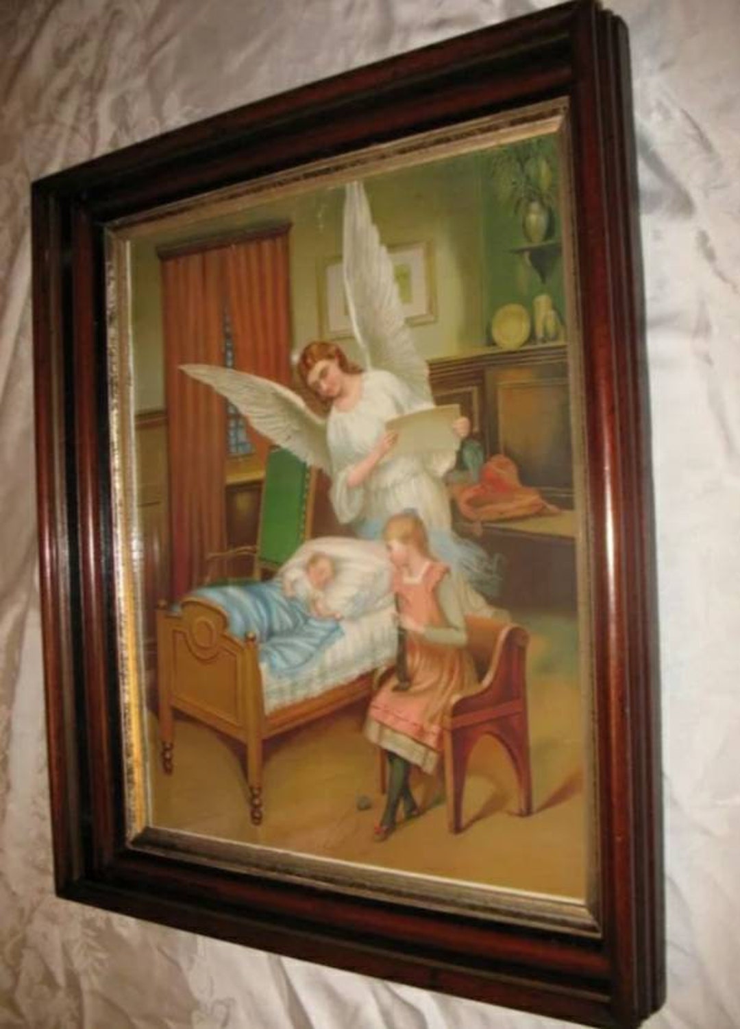 Antique Guardian Angel Lithograph Victorian Children Circa 1890's - Etsy
