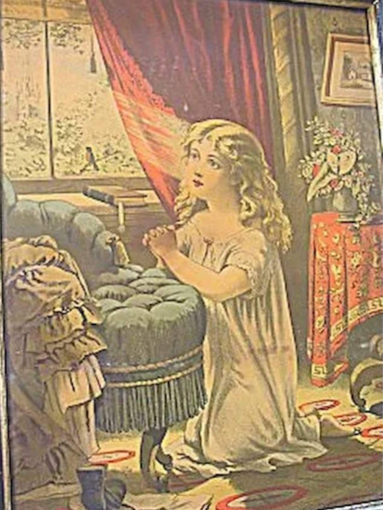 Antique Lithograph Print Morning Prayer Circa 1878 Victorian Child - Etsy