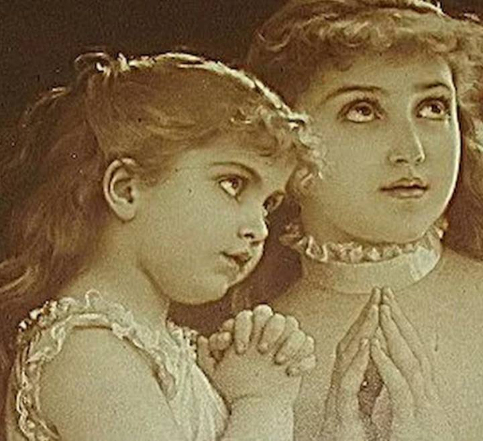 Religious Art Victorian Children Praying Art Nouveau Frame - Etsy