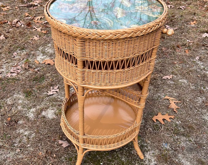 Antique Wicker Table - Etsy