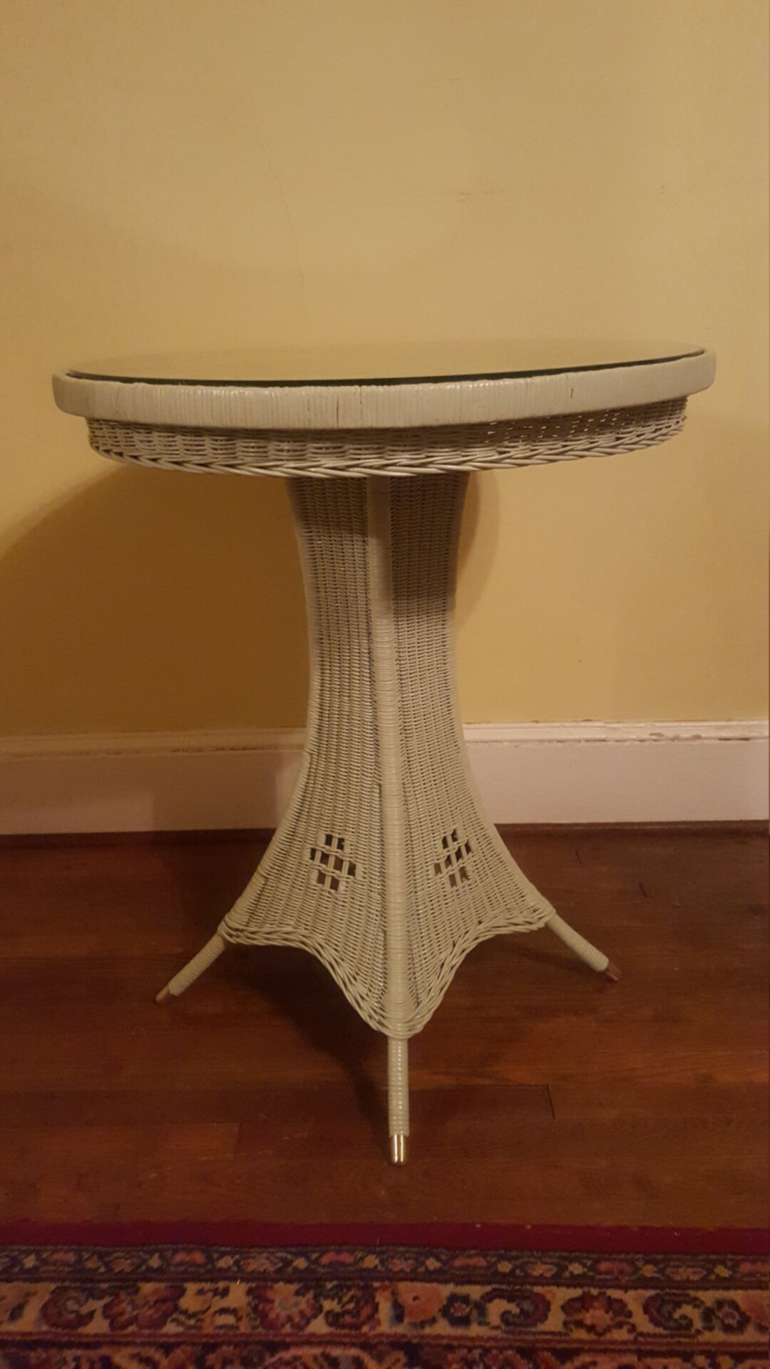 Antique Wicker Table Circa 1920's Pedestal Base - Etsy