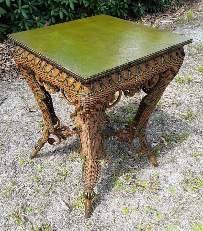 Antique Wicker Table Circa 1890’s Rare Natural Victorian - Etsy