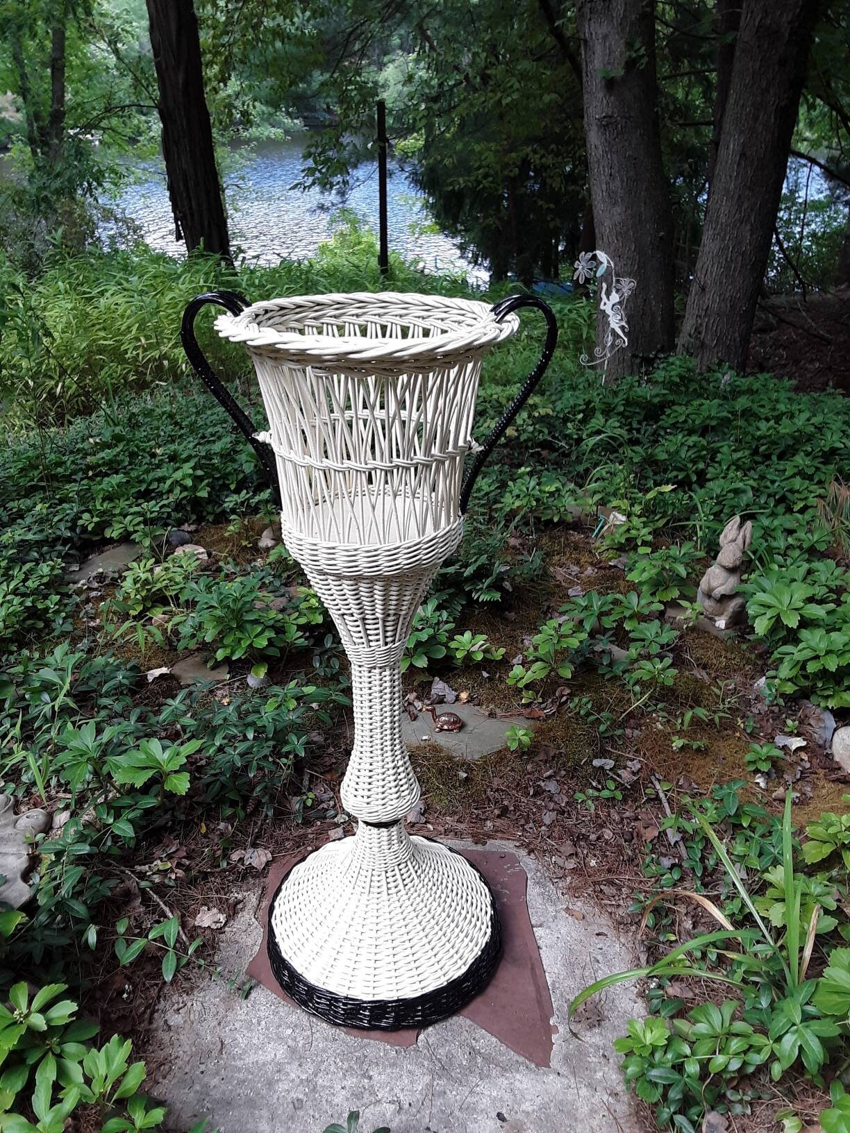 Antique Wicker Pedestal Plant Stand Circa 1900 Fernery - Etsy