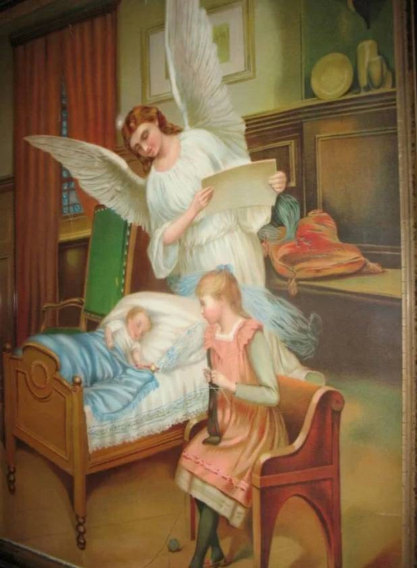 Antique Guardian Angel Lithograph Victorian Children Circa 1890's - Etsy