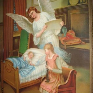 Antique Guardian Angel Lithograph Victorian Children Circa 1890's - Etsy