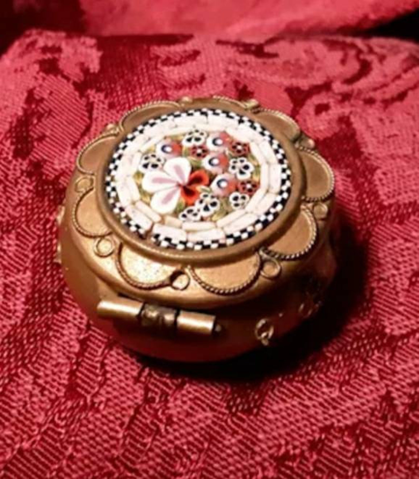 Antique Micro Mosaic Pill Box Circa 1900 - Etsy