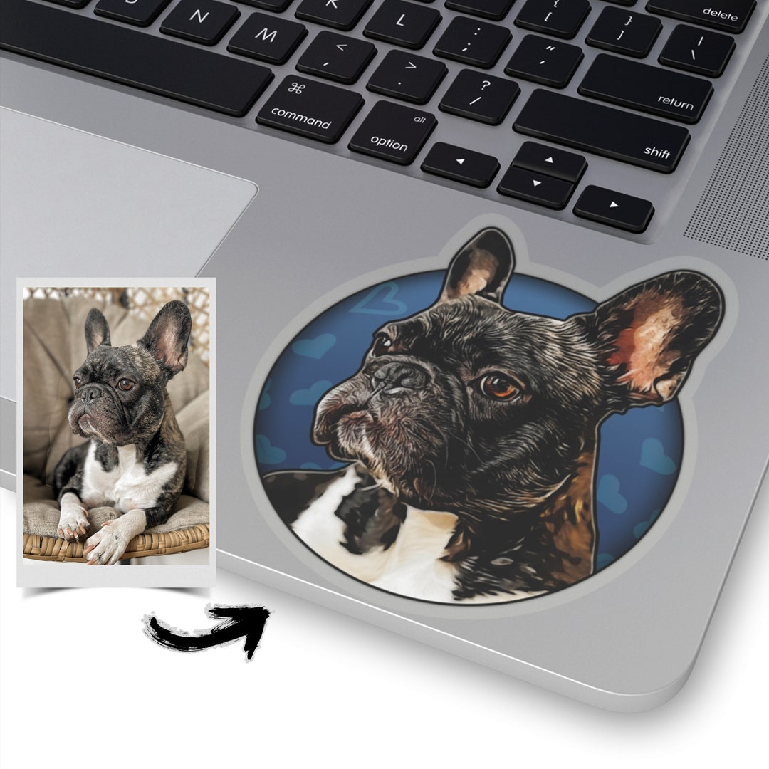 Custom French Bulldog Stickers, Pet Drawing Style Stickers, French ...
