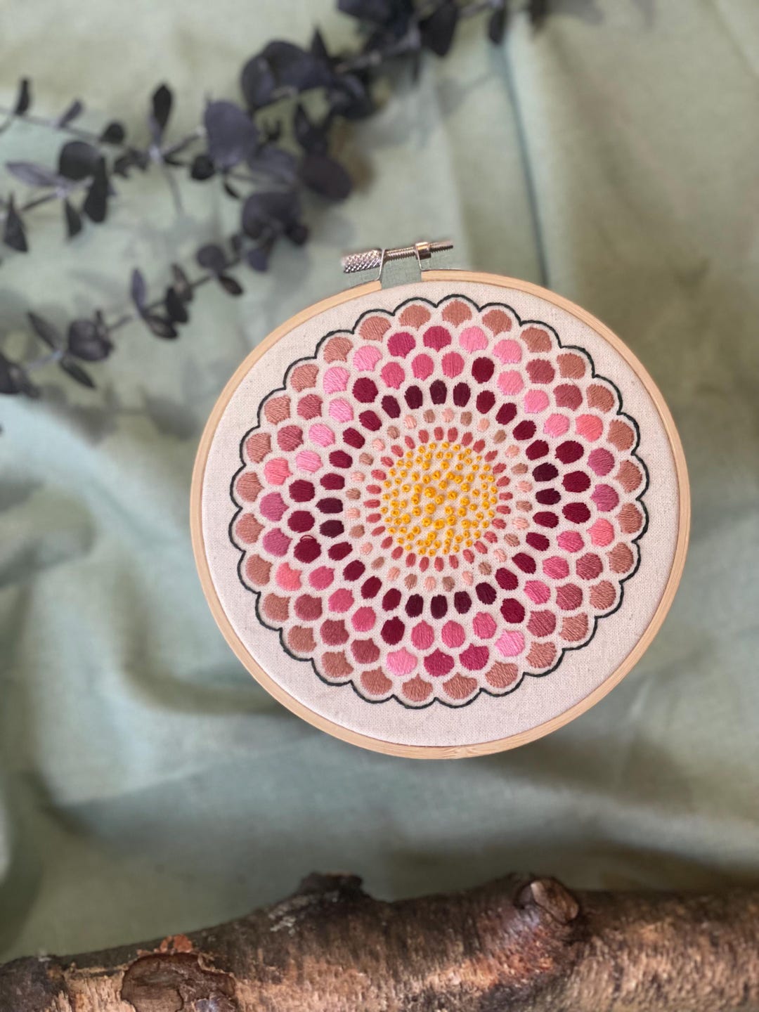 Floral Mandela Embroidery Hoop - Etsy