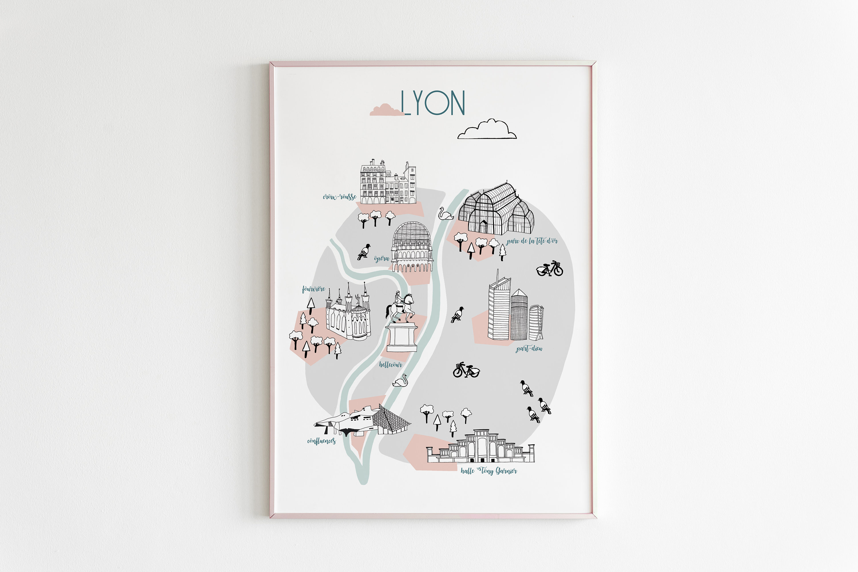 Affiche Lyon 30x40cm - Etsy France
