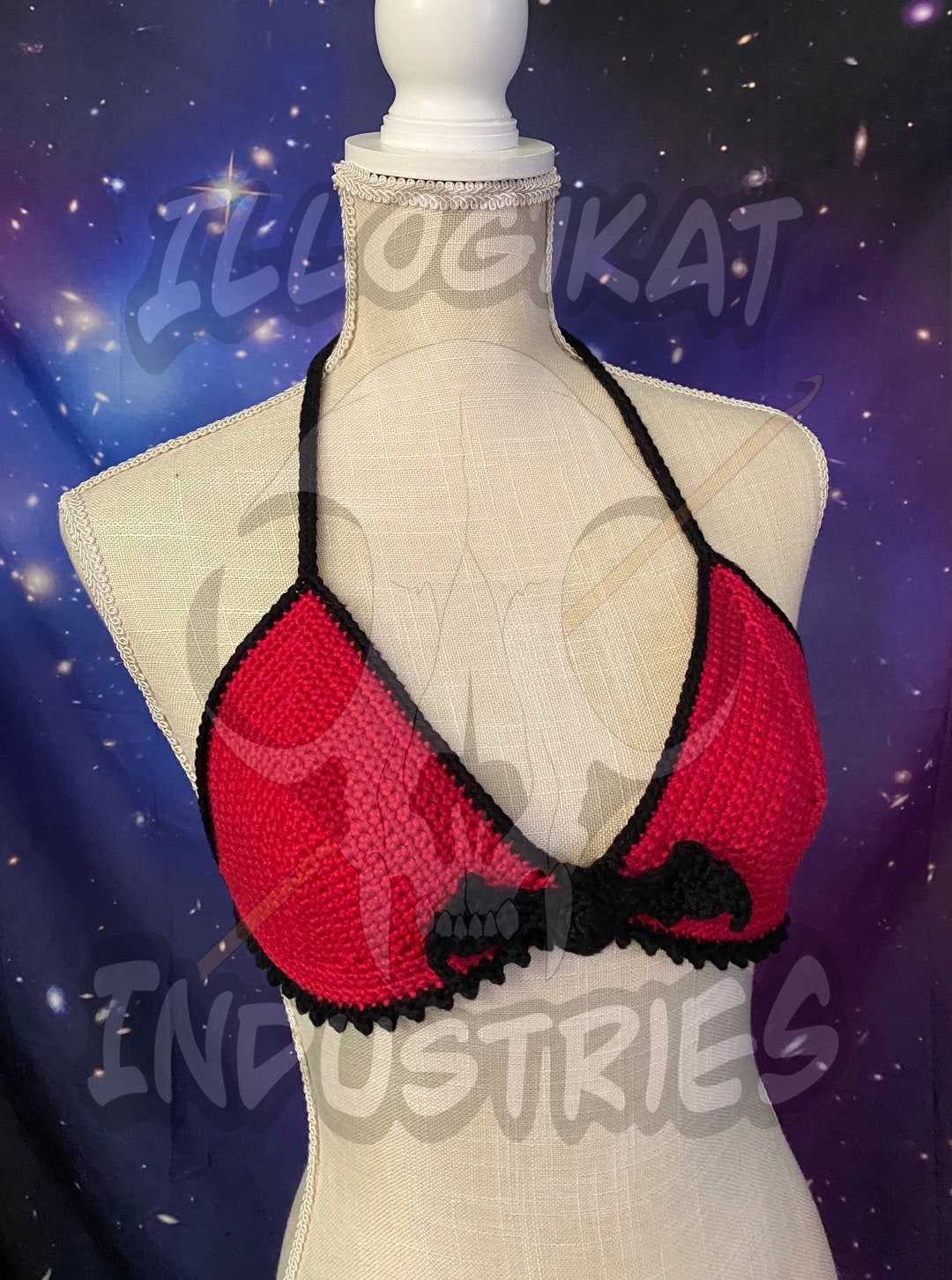 RTS | Red Halloween Crochet Bat Bralette Fashion Size Large - Etsy