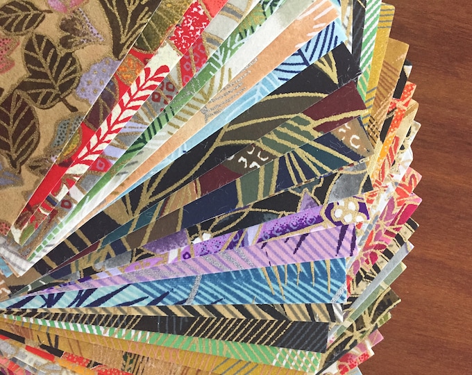 Chiyogami / Yuzen Paper Sample Collection · Feathers and Leaves - Etsy